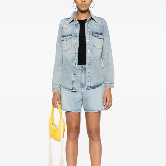 Frame Denim | Tops | Frame Fitted Heritage Denim Shirt Xs | Poshmark